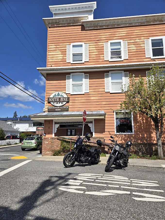 Historic buildings shelter modern cafes where coffee culture thrives among Gold Rush era architectural gems.