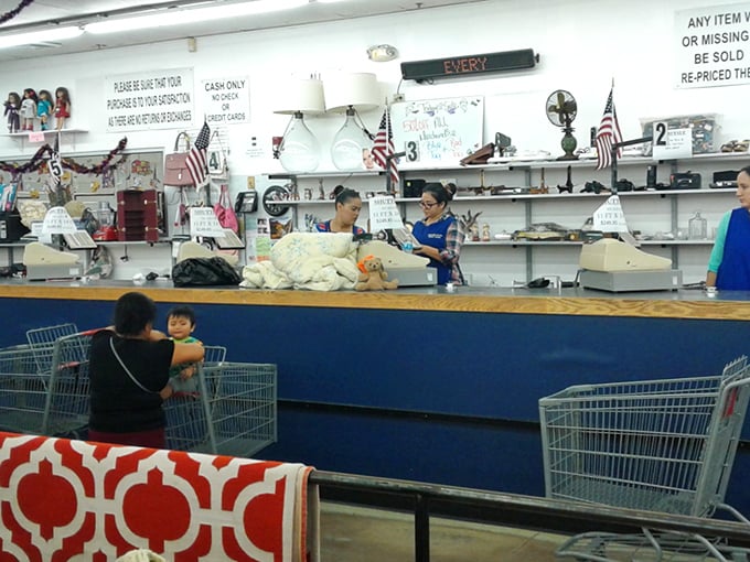 The checkout counter &ndash; where friendly staff have seen everything from wedding dresses to vintage typewriters pass through their hands. 