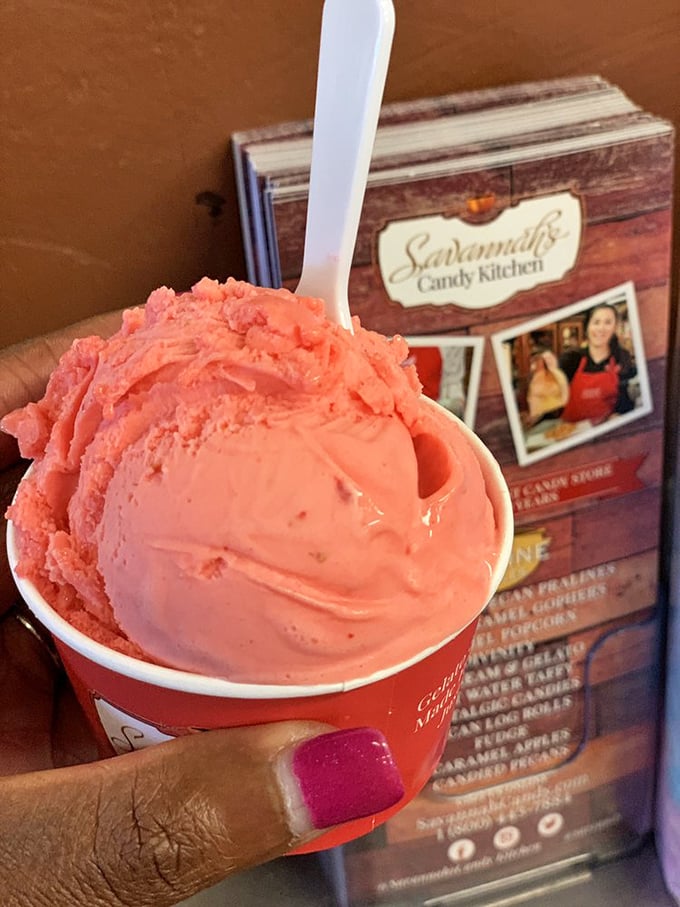 This strawberry gelato doesn't just look pretty&mdash;it tastes like summer captured in a cup. Brain freeze never looked so appealing.