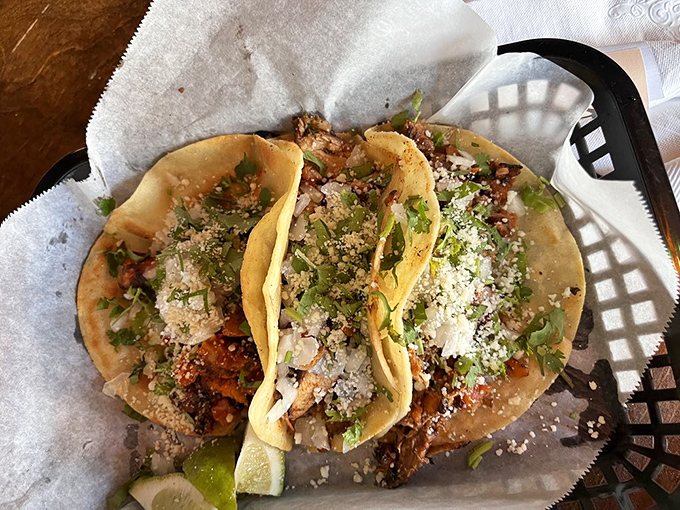 Street tacos elevated to art form &ndash; where simplicity meets perfect execution and every garnish earns its place on the tortilla stage.