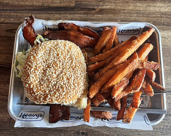 Sweet potato fries so perfectly executed they belong in a museum. Or better yet, directly in your mouth.