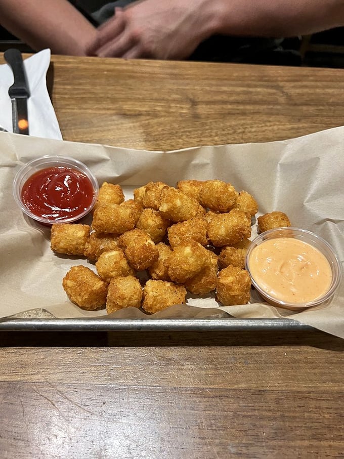 These aren't just tater tots&mdash;they're childhood memories upgraded. Perfectly golden cubes of potato nostalgia that somehow taste even better than you remember.