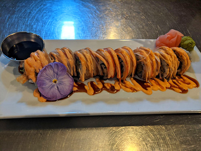 Tempura rolls so artfully arranged, they belong in a museum before your grateful stomach.