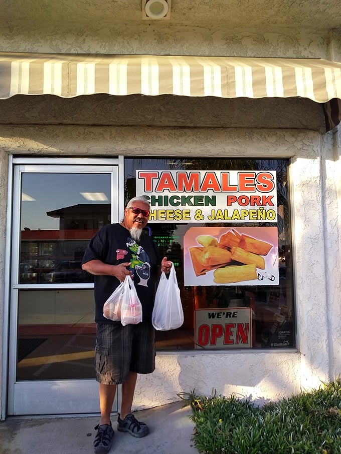 Victory looks like this&mdash;bags full of treasures and the smile of someone who knows they're about to eat very, very well.
