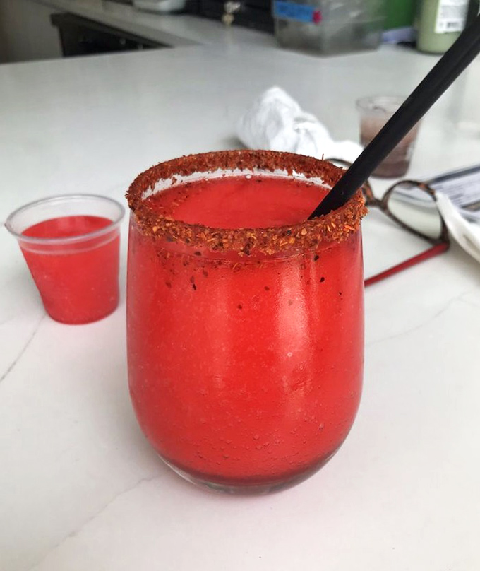 This watermelon margarita doesn't just quench thirst&mdash;it throws a fiesta for your taste buds, complete with a spicy rim as the bouncer.
