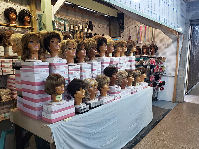 The wig selection that answers the eternal question: "What if I completely changed my identity before lunch?" Hair today, gone tomorrow.