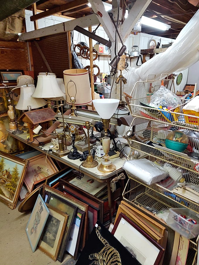 The lamp section &ndash; where you'll find everything from "perfect vintage accent" to "definitely haunted but I'm buying it anyway."