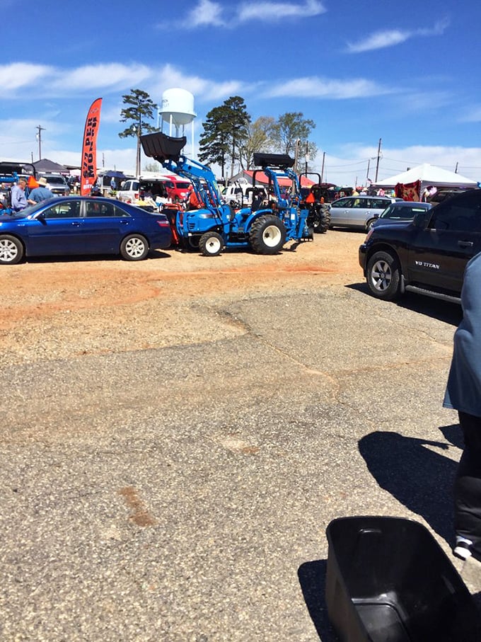 Not just any shopping trip offers the chance to pick up milk, socks, AND a bright blue tractor. The Jockey Lot's vehicle section brings new meaning to "one-stop shopping."