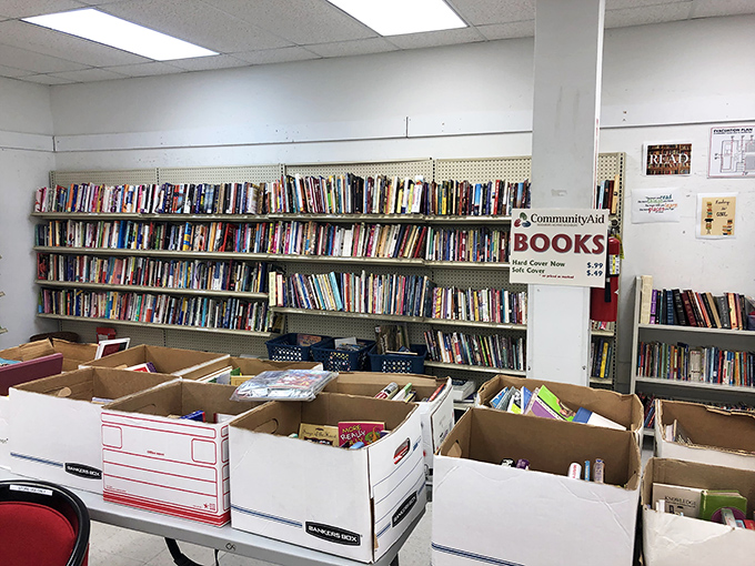 The library section: where books get their second chapter and bibliophiles can stock up without emptying their wallets.