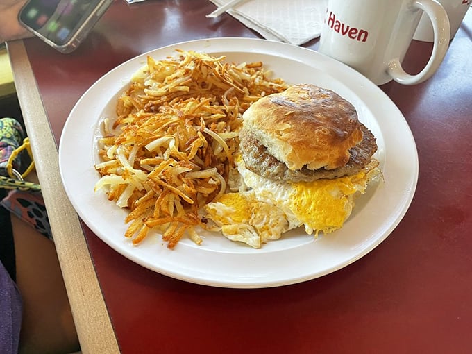The breakfast sandwich that launched a thousand road trips, featuring an egg-topped burger that makes waking up early completely worthwhile.