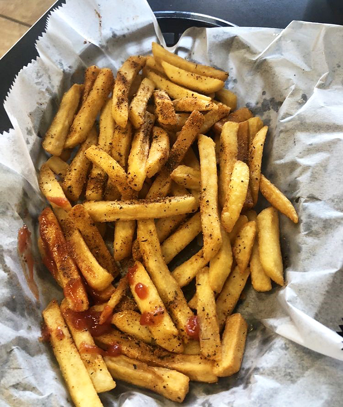 Cajun fries with attitude. Each golden stick carries just enough spice to make your taste buds sit up and pay attention.