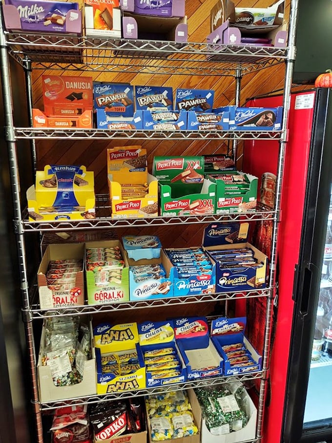 The candy aisle &ndash; where imported Polish chocolates make American sweets look like they haven't been trying hard enough.