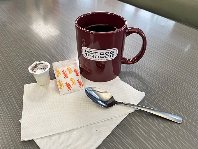 The coffee comes with a side of nostalgia in that branded mug &ndash; some mornings, this is all the therapy you need.