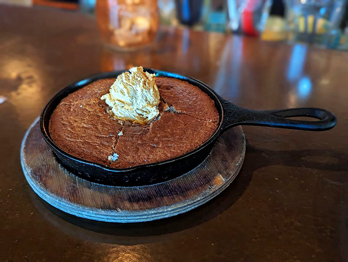 Cornbread in a cast iron skillet &ndash; the way grandma would make it if grandma had gone to culinary school and won awards.