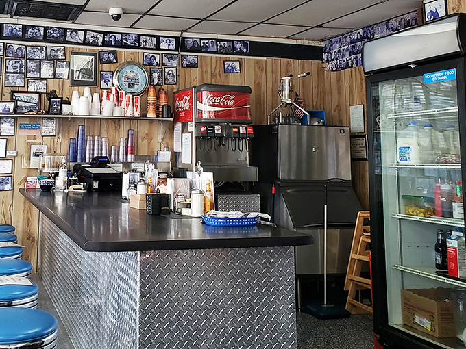 The command center where breakfast dreams come true. That soda fountain has witnessed more morning confessions than a church.