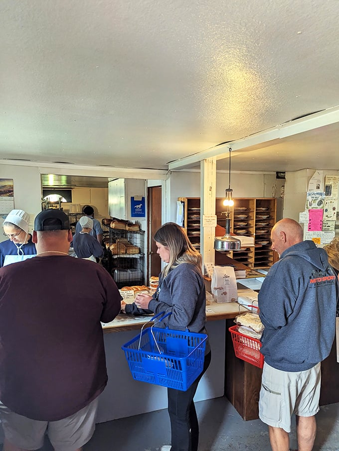 The universal language of anticipation. Customers patiently waiting their turn, knowing that some things in life are absolutely worth the wait.