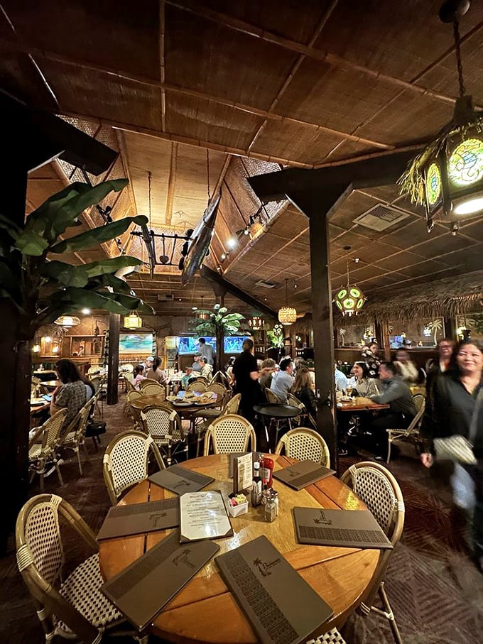 The dining room buzzes with the happy murmur of people having exactly the kind of evening they hoped for when they left home.