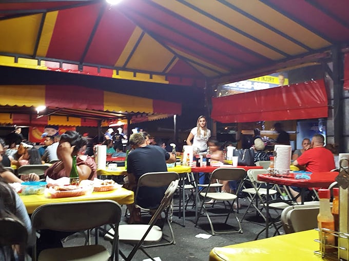 Saturday night at the hot dog social club. The vibrant energy here makes five-star restaurants seem like waiting rooms at the DMV.