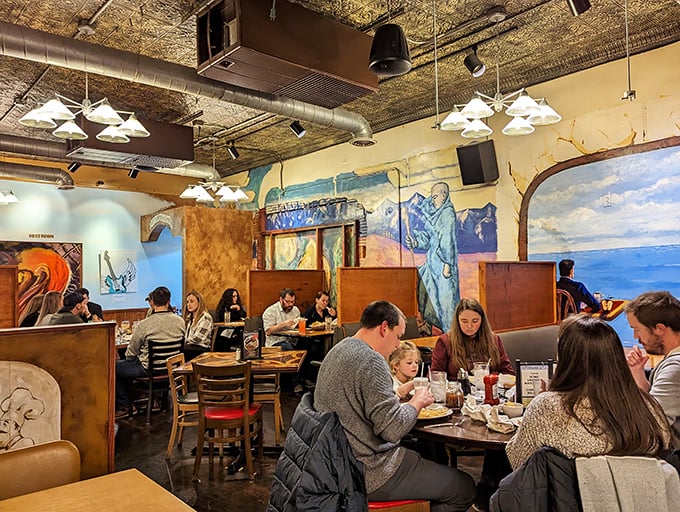Where strangers become neighbors over shared meals. Notice how nobody's looking at their phones? That's the One World magic.