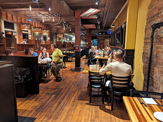 The happiest people in Ohio might just be these diners, experiencing the universal language of exceptional pasta in good company.