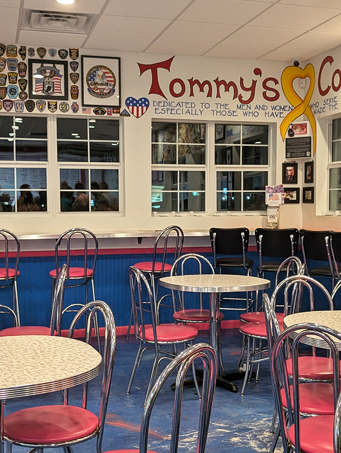The classic diner-style seating area feels like a time machine to simpler days, when calories didn't count and ice cream was considered a perfectly acceptable meal replacement.