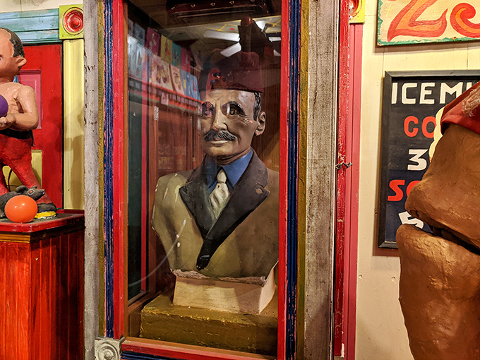Dick's Arcade section recreates the sensory overload of vintage boardwalk attractions, minus the sticky floors and cotton candy in your hair.