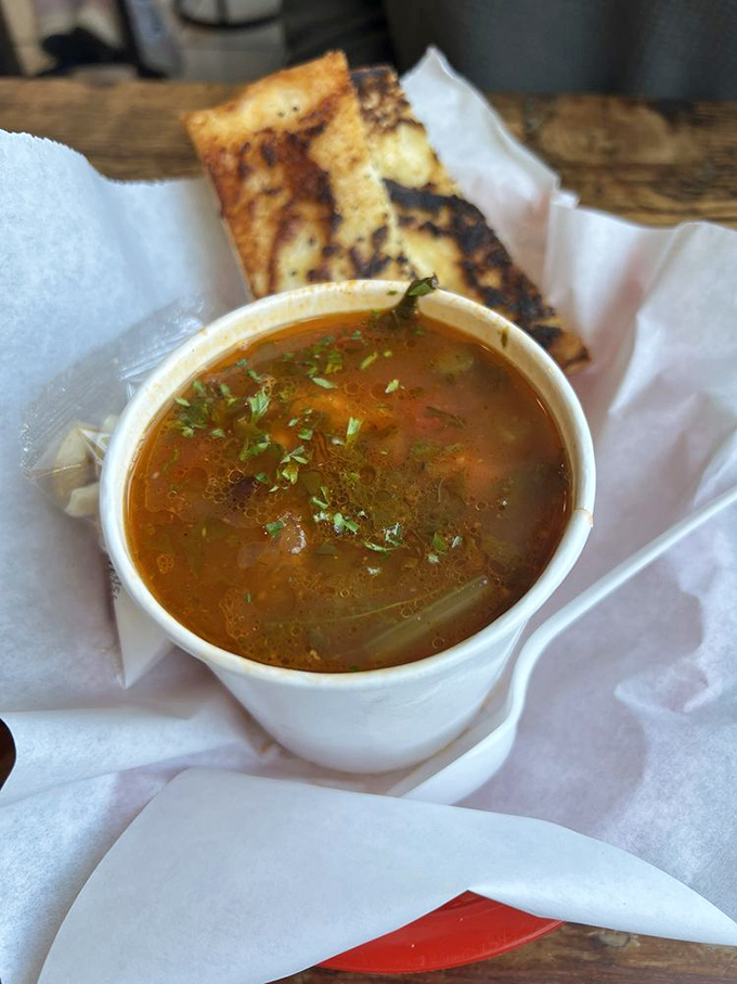 Manhattan-style chowder that brings a tomato-based twist to the party. Red, rich, and ready to challenge your chowder assumptions.