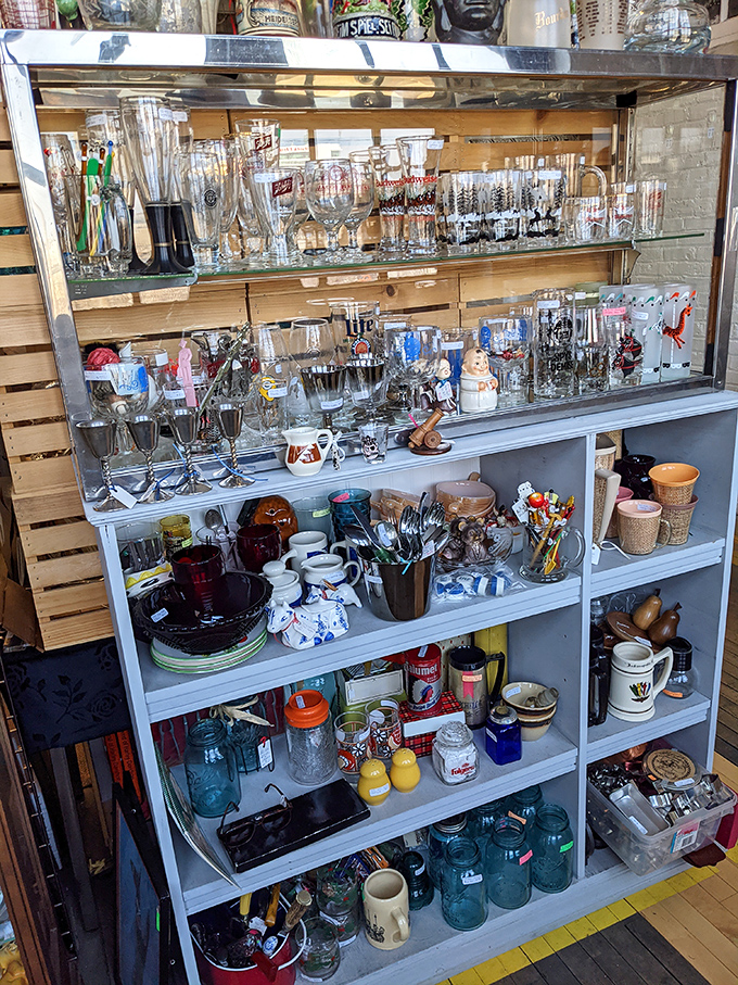 Glassware that survived countless dinner parties and holiday toasts now stands at attention, ready for a second life of celebrations in someone else's home.