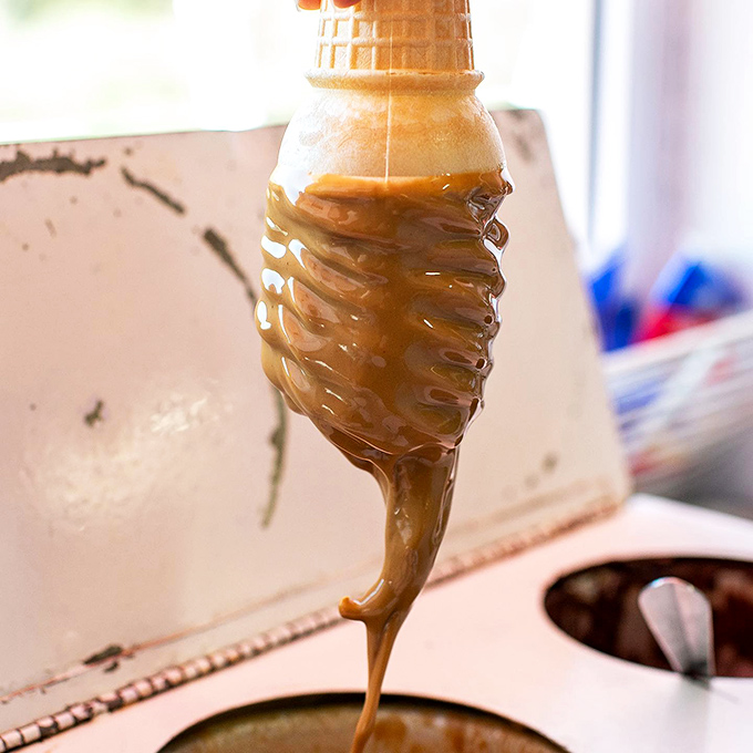 Two perfect swirls against a backdrop of possibilities. Like choosing between vacation destinations, there are no wrong answers&mdash;only delicious adventures.