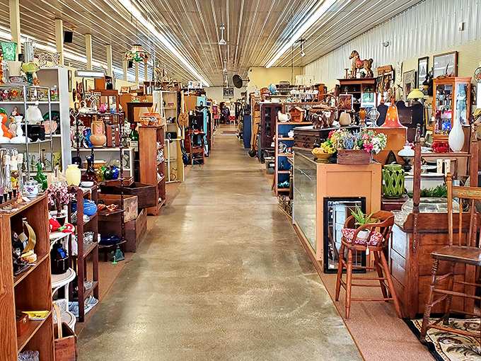 Mid-century furniture heaven&mdash;where Danish modern meets American craftsmanship in a symphony of warm wood tones.