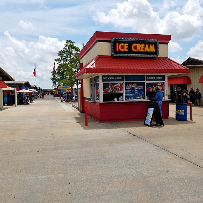 Nothing completes a day of bargain hunting like a swirl of ice cream under the Texas sun &ndash; brain freeze has never been so worth it.