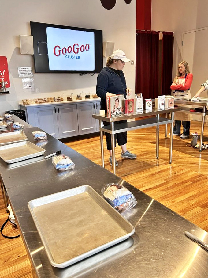 Beneath exposed wooden beams and industrial lighting, visitors gather at display cases like art lovers at a museum &ndash; except here, you can eat the exhibits.