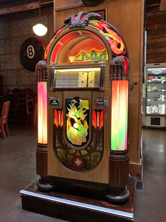The vintage jukebox &ndash; providing nostalgic tunes while you contemplate whether you can possibly fit in dessert. (Spoiler: you can.)