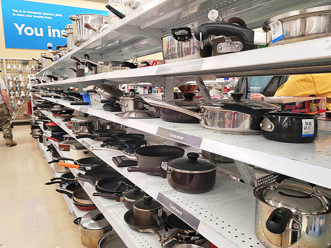 Cookware purgatory, where perfectly good pots await culinary resurrection. That saucepan has seen more family recipes than most cooking shows.