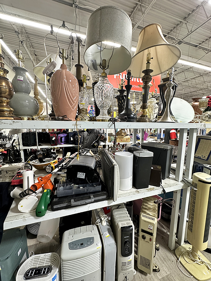 Lamp department or time machine? These vintage lighting options and small appliances span decades of design history waiting for revival.