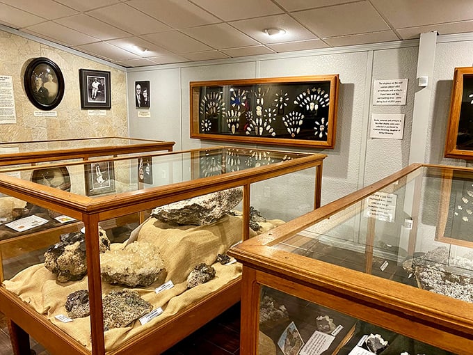 The museum displays artifacts that tell stories of ancient peoples who sought shelter here long before electricity or indoor plumbing existed.