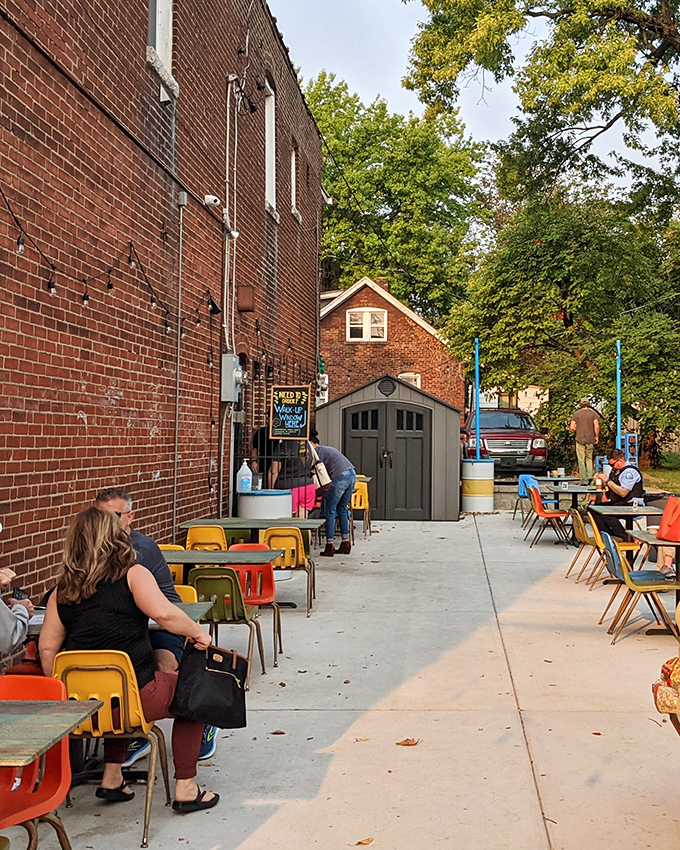 The outdoor seating area &ndash; where breakfast philosophers gather to solve the world's problems over plates of huevos rancheros.