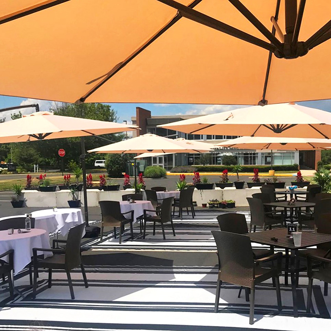When Pennsylvania weather cooperates, the outdoor patio offers al fresco dining with a side of people-watching.