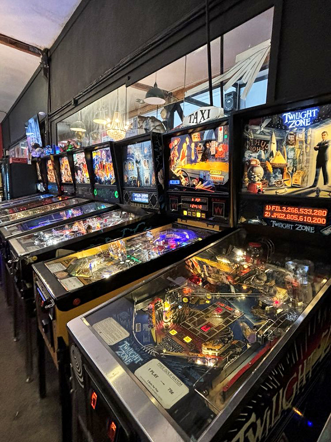 The Twilight Zone machine sits ready for action. Rod Serling would call this "a dimension of sight, sound, and perfectly timed flipper shots."