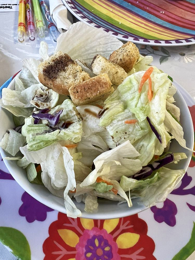 Even the simple house salad gets the German treatment. Fresh, crisp, and ready to balance all that schnitzel you're about to devour.