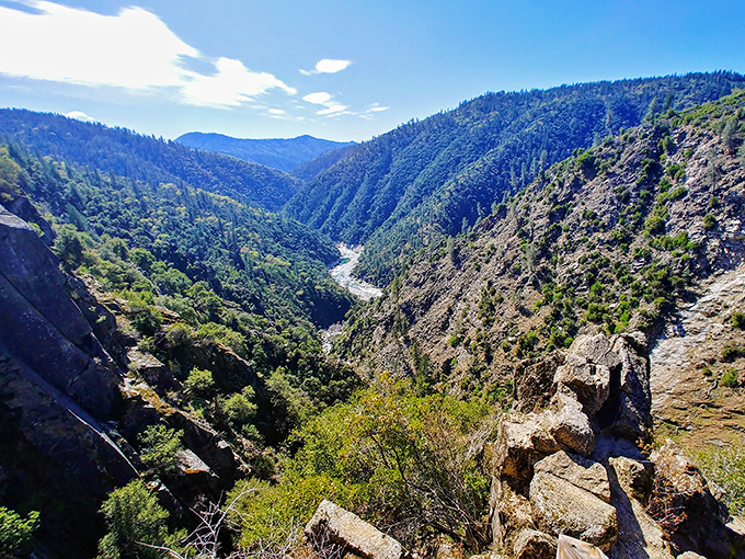 The canyon vista stretches before you like nature's own IMAX screen, with the river carving its ancient signature into the landscape.