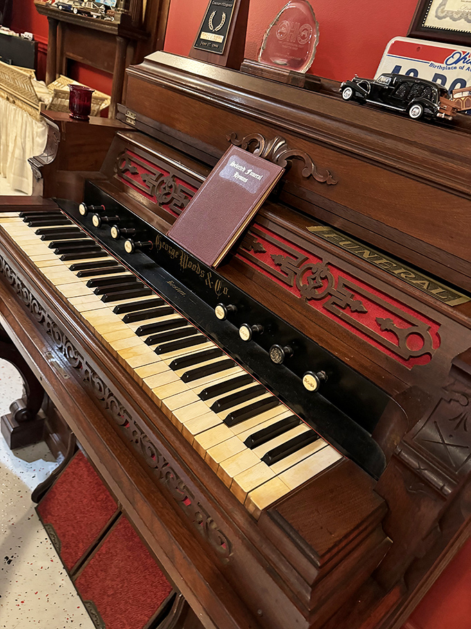 This beautifully preserved pump organ once provided the soundtrack to grief&mdash;its wooden keys having accompanied countless souls on their final journey.