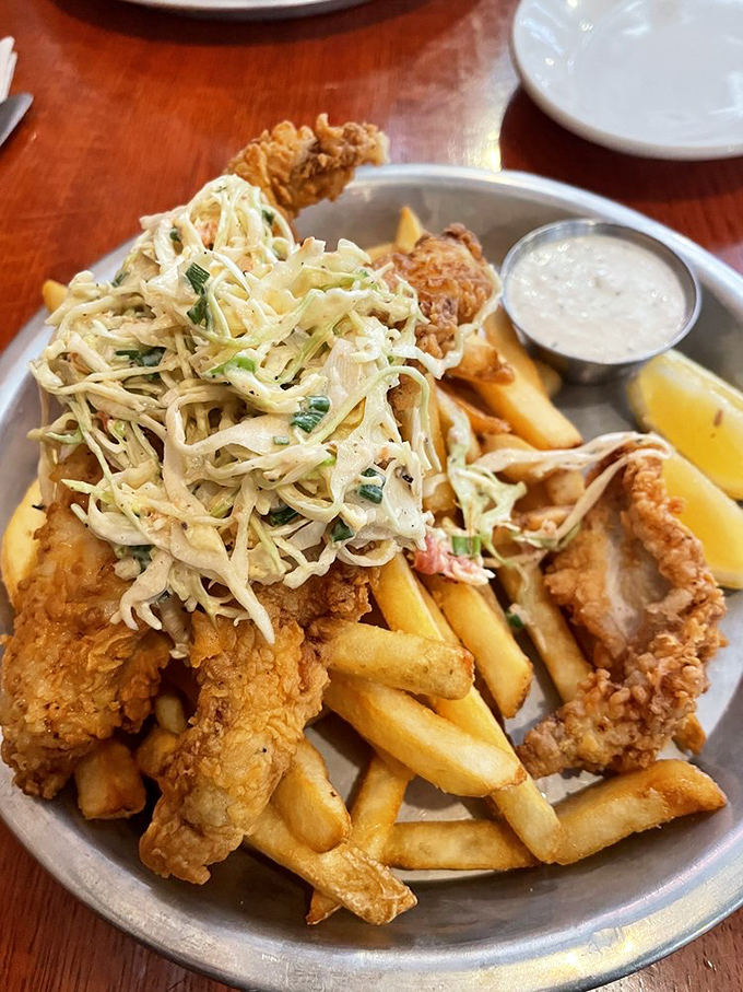 Fish gets the Southern treatment too &ndash; proving that catfish, when properly prepared, can make you forget about chicken... at least temporarily.