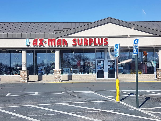 Ax-Man Surplus looks unassuming until you step inside and discover a wonderland of weird and wonderful oddities.