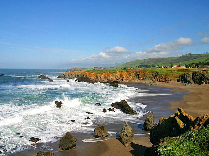 Bodega Bay's sunset paints the sky in colors so vivid you'd swear Mother Nature hired a Hollywood lighting designer.