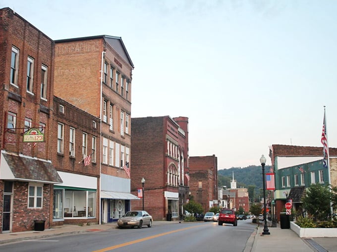 Grafton's main drag has that perfect "Been here forever, plan to stay" quality. Red brick buildings with a side of small-town pride.
