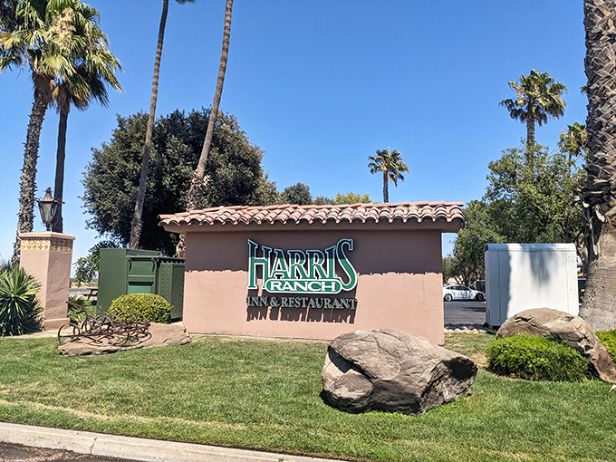 Harris Ranch rises from the farmland like a Spanish oasis – where the journey from pasture to plate is measured in yards, not miles.