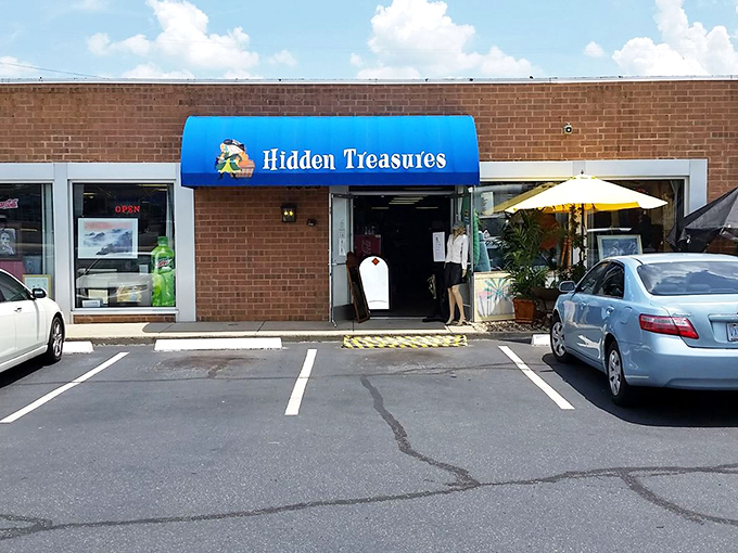 Hidden Treasures lives up to its name with an unassuming exterior that conceals vintage and modern finds alike.
