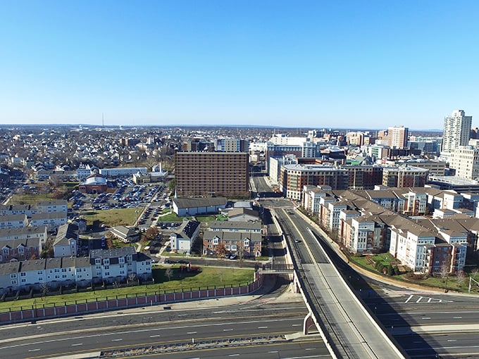 Rutgers University's iconic buildings stand tall - where academic tradition meets small-city charm.