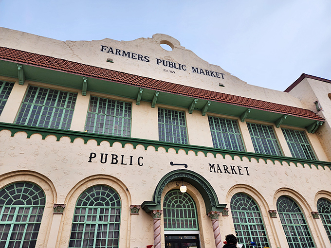 The historic Farmers Public Market building stands as a monument to commerce in Oklahoma City's heart.
